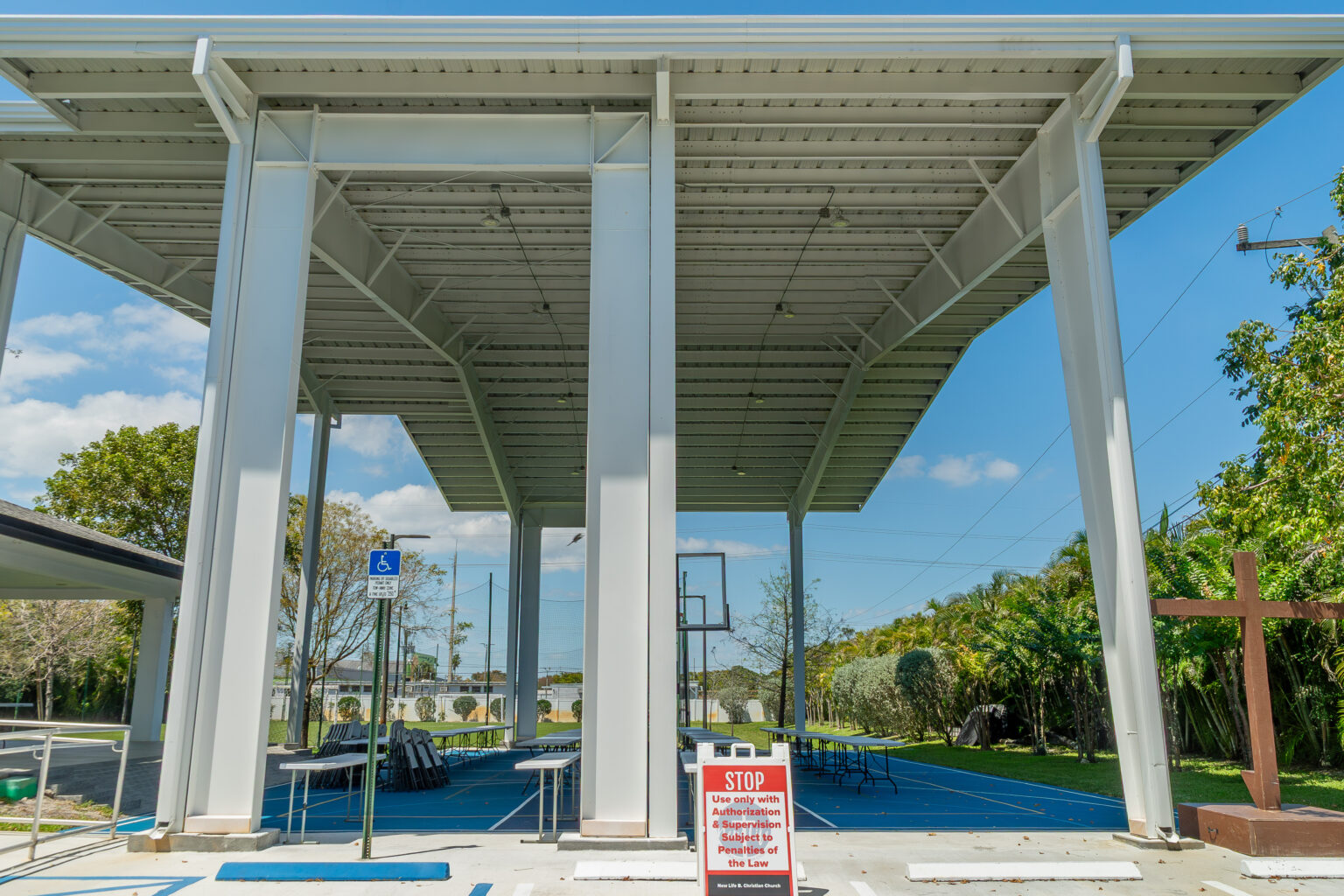New Life Brazilian Christian Church Basketball Court - MBMI Metal Buildings