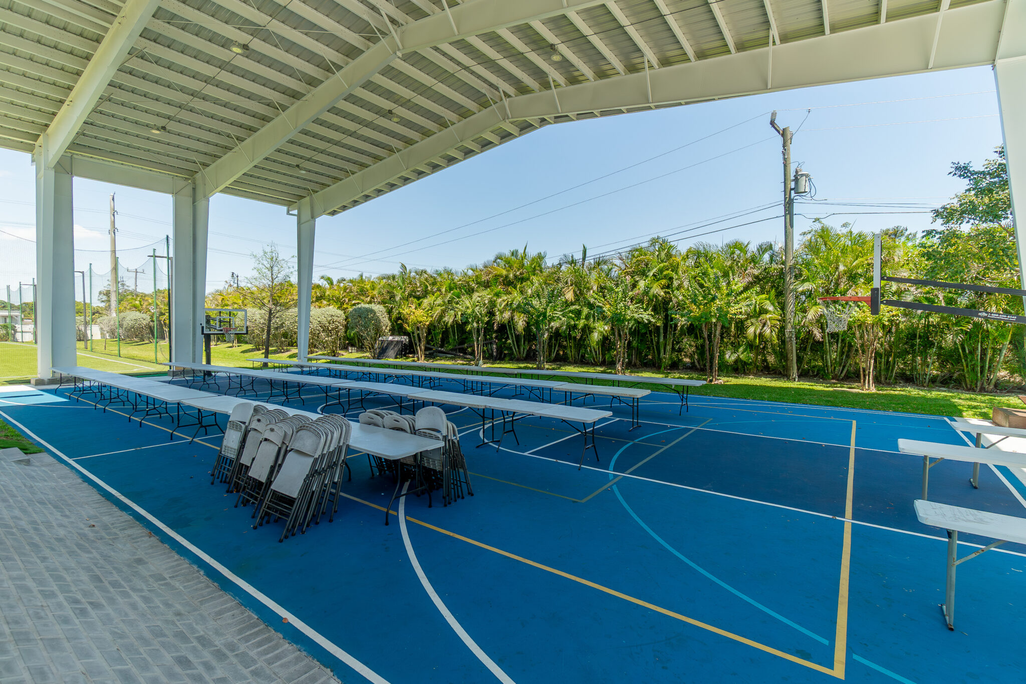 New Life Brazilian Christian Church Basketball Court - MBMI Metal Buildings