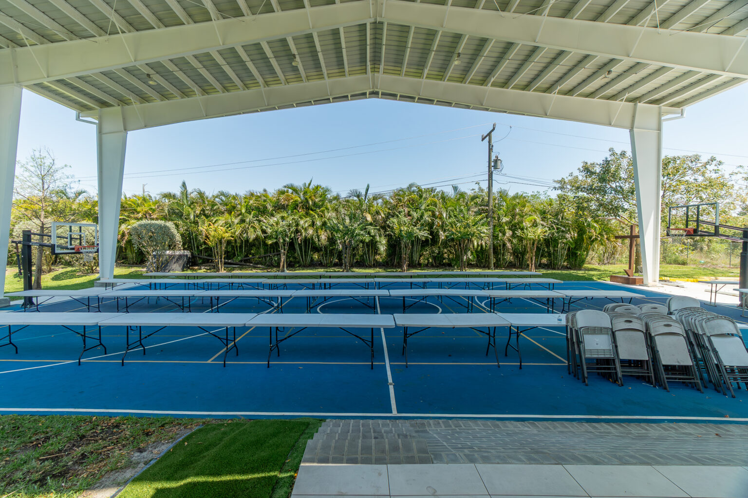 New Life Brazilian Christian Church Basketball Court - MBMI Metal Buildings