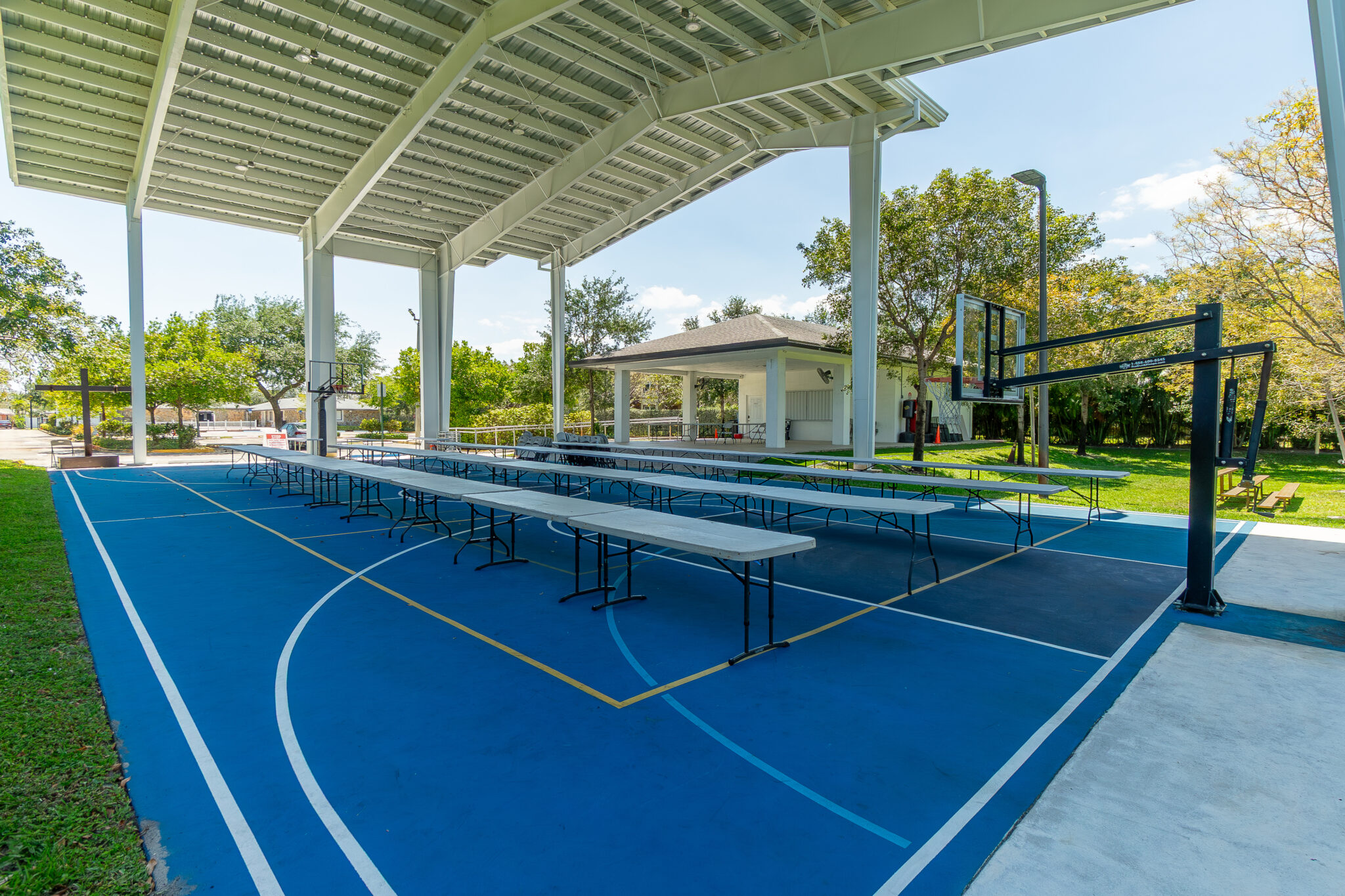 New Life Brazilian Christian Church Basketball Court - MBMI Metal Buildings