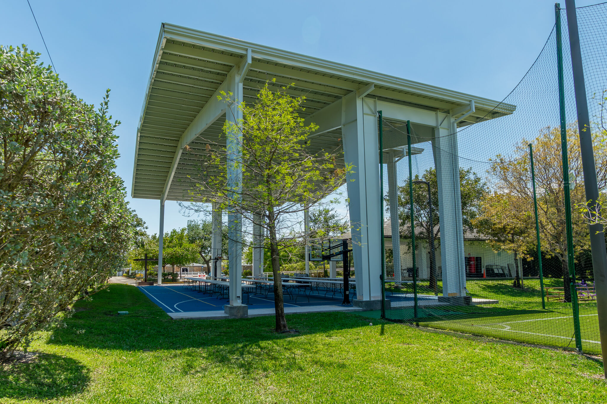 New Life Brazilian Christian Church Basketball Court - MBMI Metal Buildings